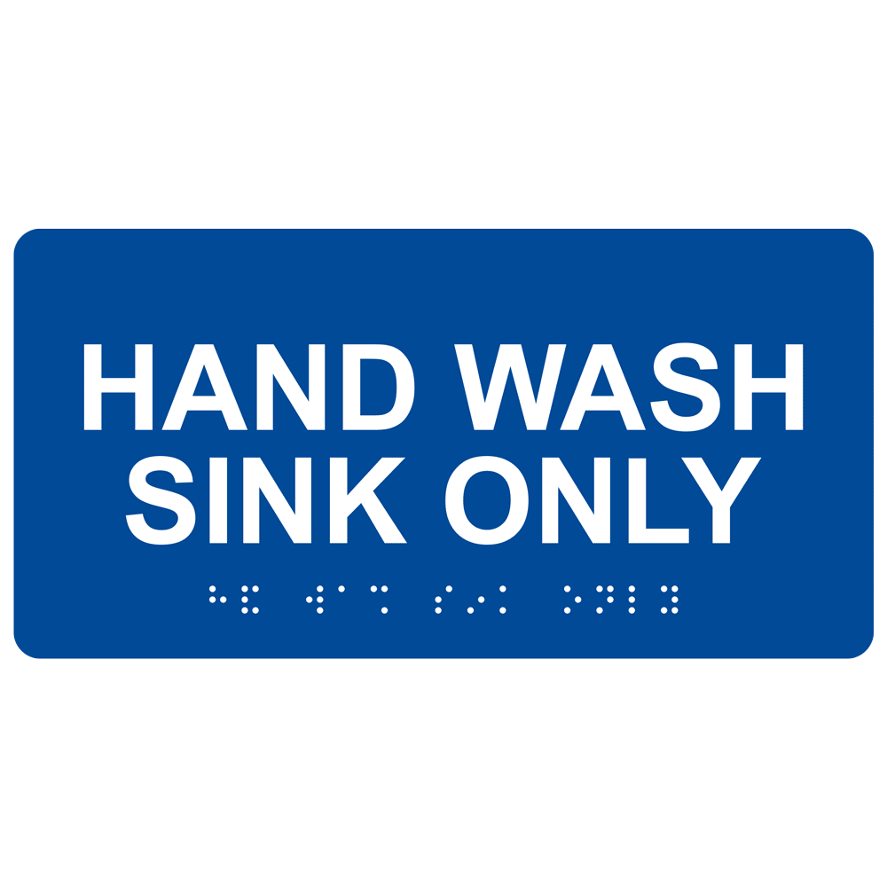 ADA Hand Wash Sink Only Braille Sign RSME-367_WHTonBLU