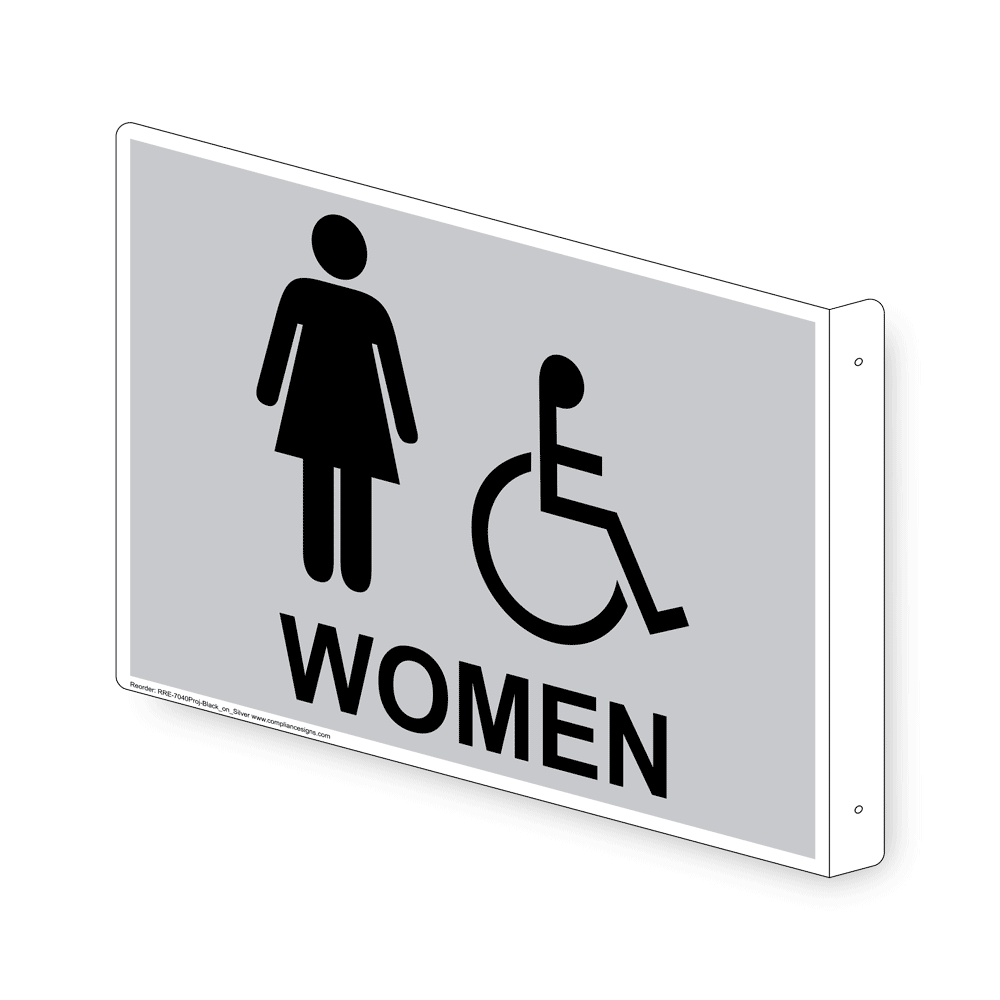 Women Black on Silver Sign With Symbol RRE-7040Proj-BLKonSLVR Womens ...