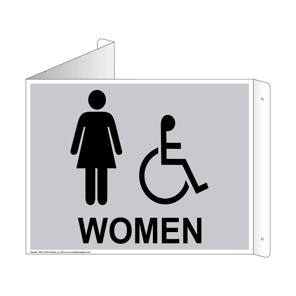 Women Black on Silver Sign With Symbol RRE-7040Tri-BLKonSLVR Womens / Girls