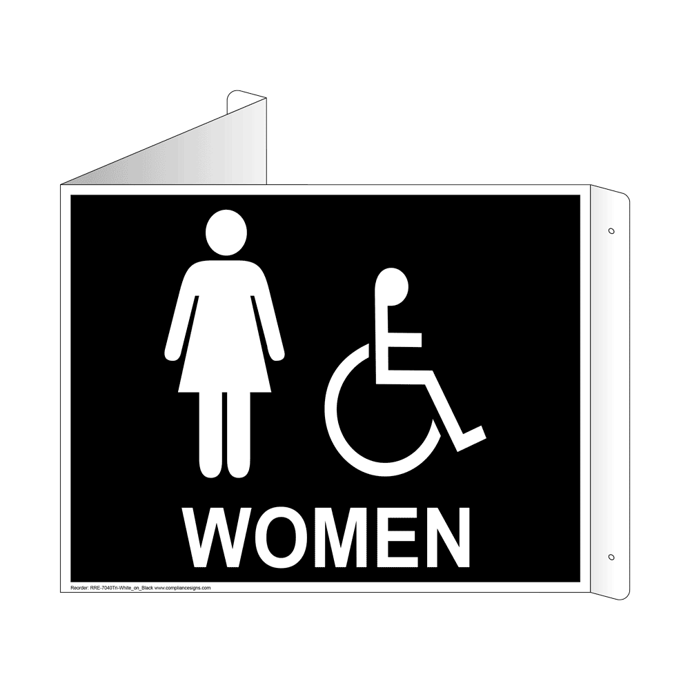 Women White on Black Sign With Symbol RRE-7040Tri-WHTonBLK Womens / Girls