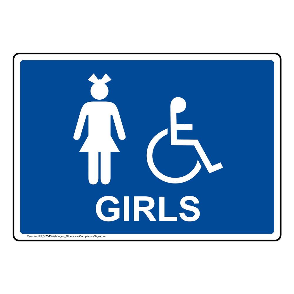 Girls White on Blue Sign With Symbol RRE-7045-WHTonBLU Womens / Girls