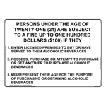 Under 21 Safety Signs from ComplianceSigns.com