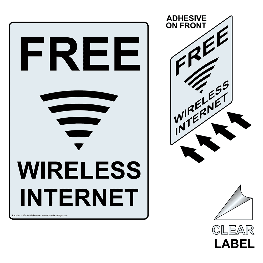 Free Wireless Internet Label NHE-18439-Reverse Amenities / Services
