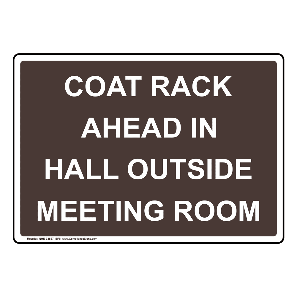 Coat Rack Ahead In Hall Outside Meeting Room Sign NHE-33857_BRN