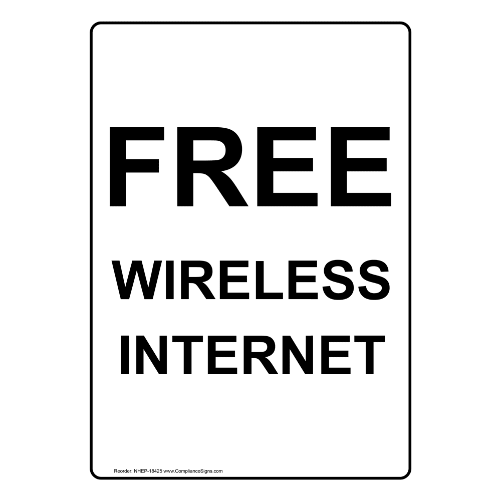 Portrait Free Wireless Internet Sign NHEP-18425