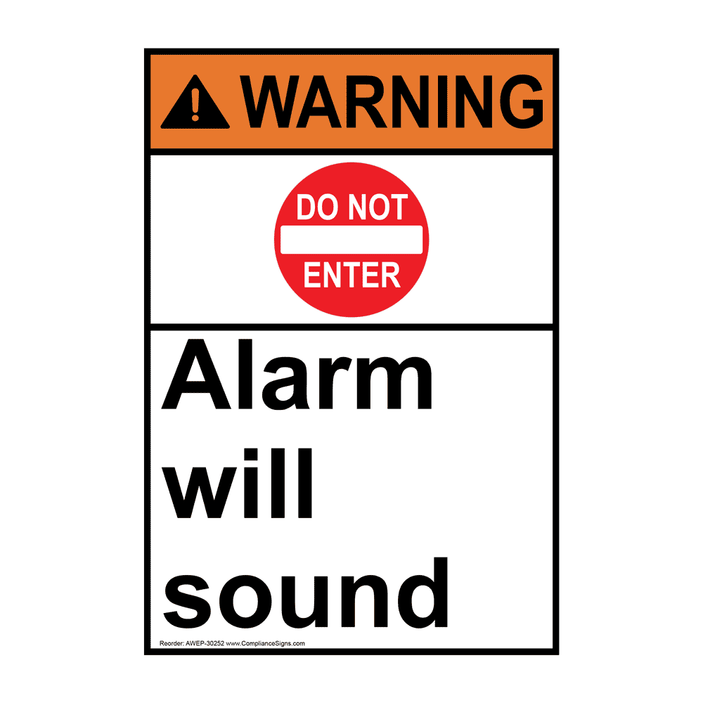 ANSI Alarm Will Sound Sign With Symbol AWE-30252