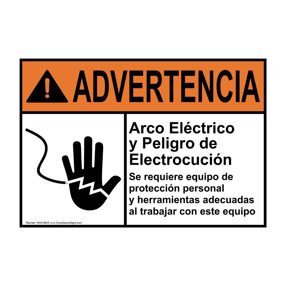 ANSI WARNING Arc Flash And Shock Hazard Appropriate PPE Sign AWE-9623