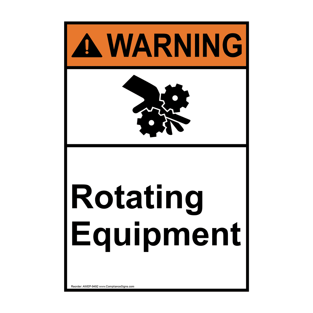 ANSI WARNING Rotating Equipment Sign AWE-9492 Automatic Start