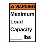 Industrial Notices - Maximum Load Capacity Signs and Labels