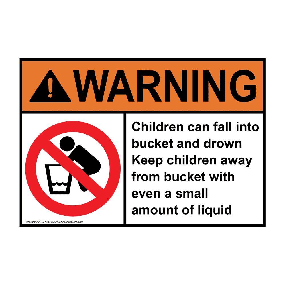 ANSI WARNING Children Can Fall Into Sign With Symbol AWE-27696