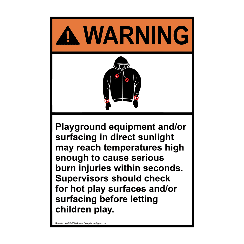ANSI Playground Equipment Sign With Symbol AWE-50604