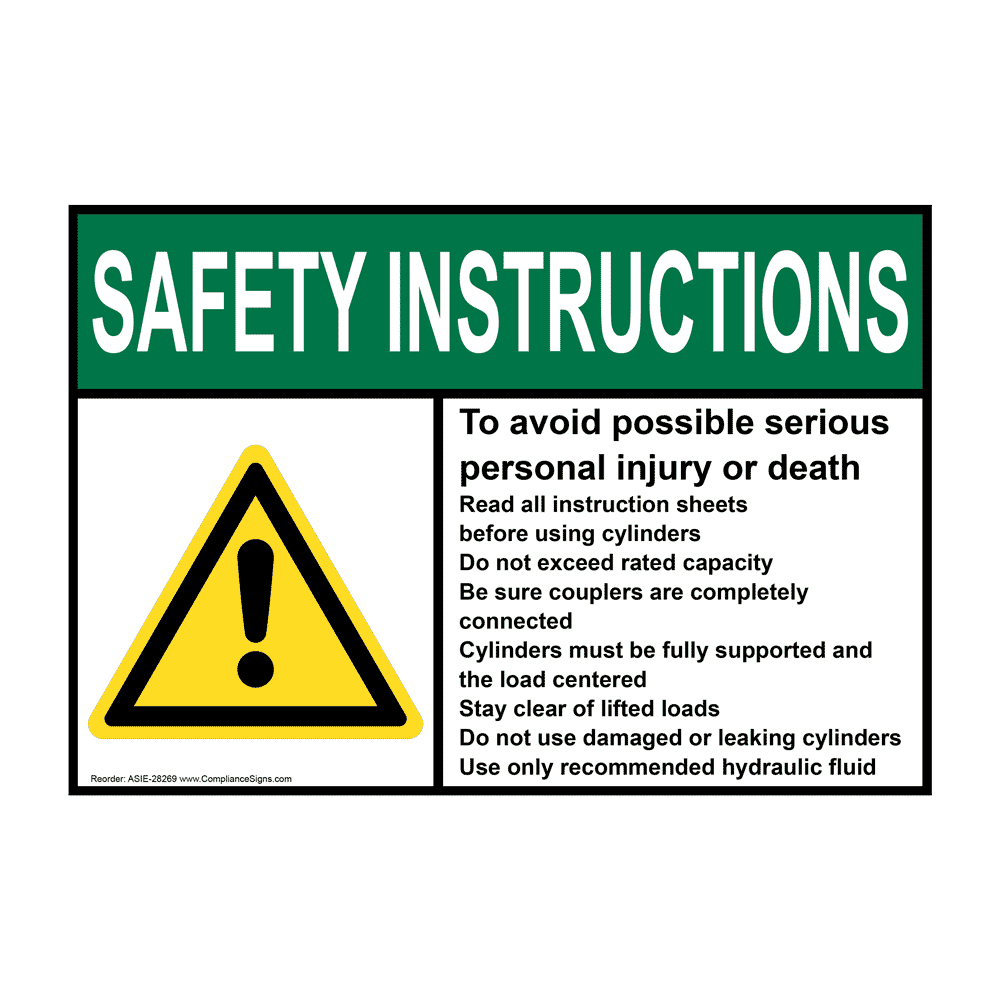 ANSI To Avoid Possible Serious Personal Sign With Symbol ASIE-28269