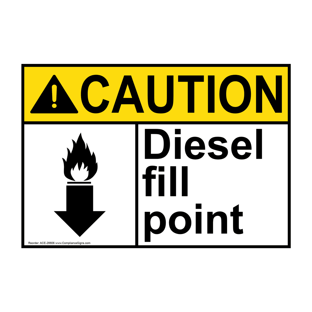 ANSI Diesel Fill Point [Down Arrow] Sign With Symbol ACE-28806