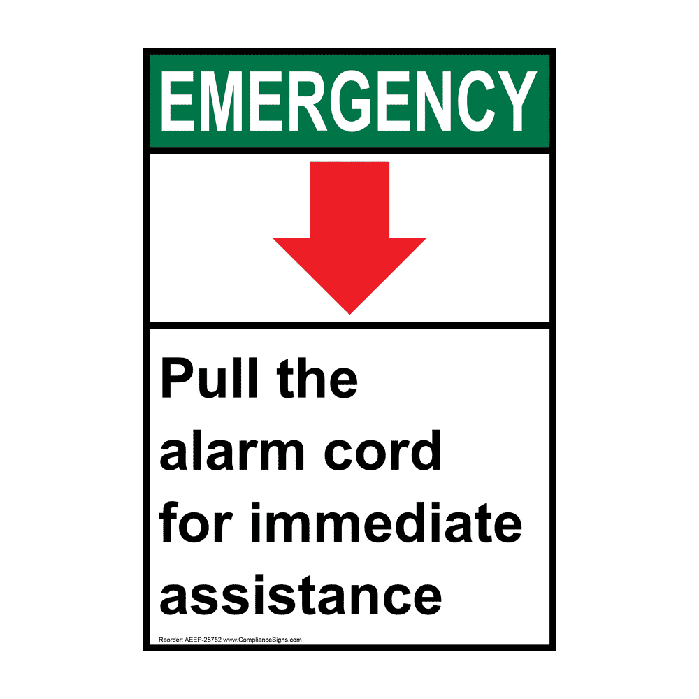 Emergency Pull Cord Sign