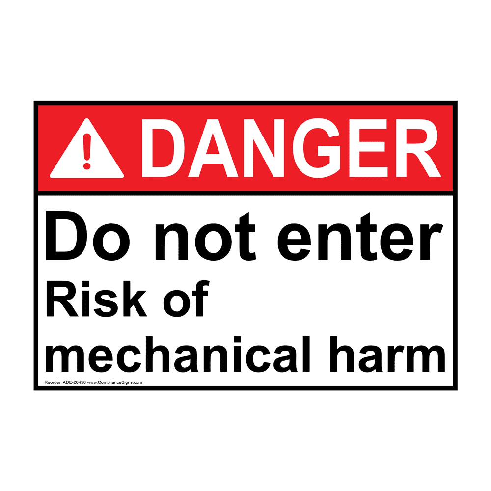 ANSI Do Not Enter Risk Of Mechanical Harm Sign ADE 28458 ansi-do-not-enter-risk-of-mechanical-harm-sign-ade-28458