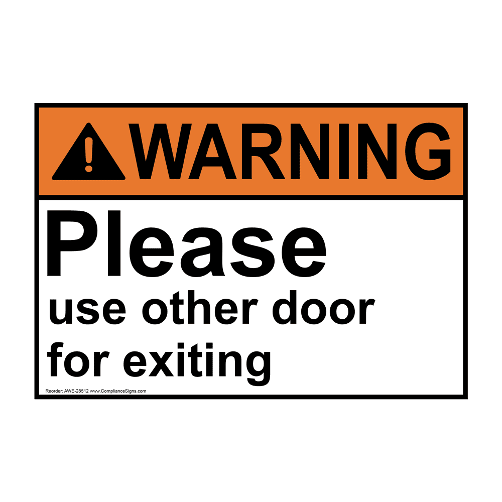 No Entry Please Use The Other Door Circular Floor Sign