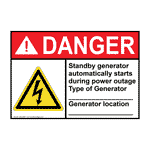Generator Room Sign Safety Signs from ComplianceSigns.com