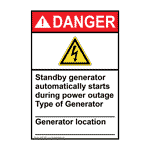 Generator Room Sign Safety Signs from ComplianceSigns.com