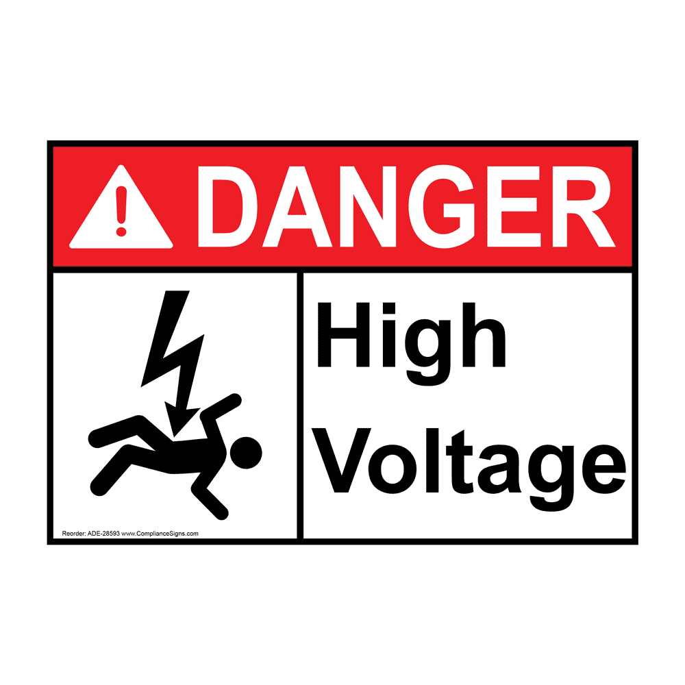 ANSI High Voltage Sign With Symbol ADE-28593
