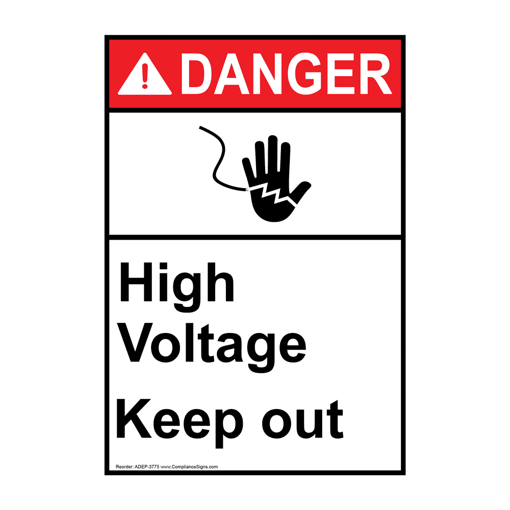 ANSI DANGER High Voltage Keep Out Sign ADE-3775 Electrical