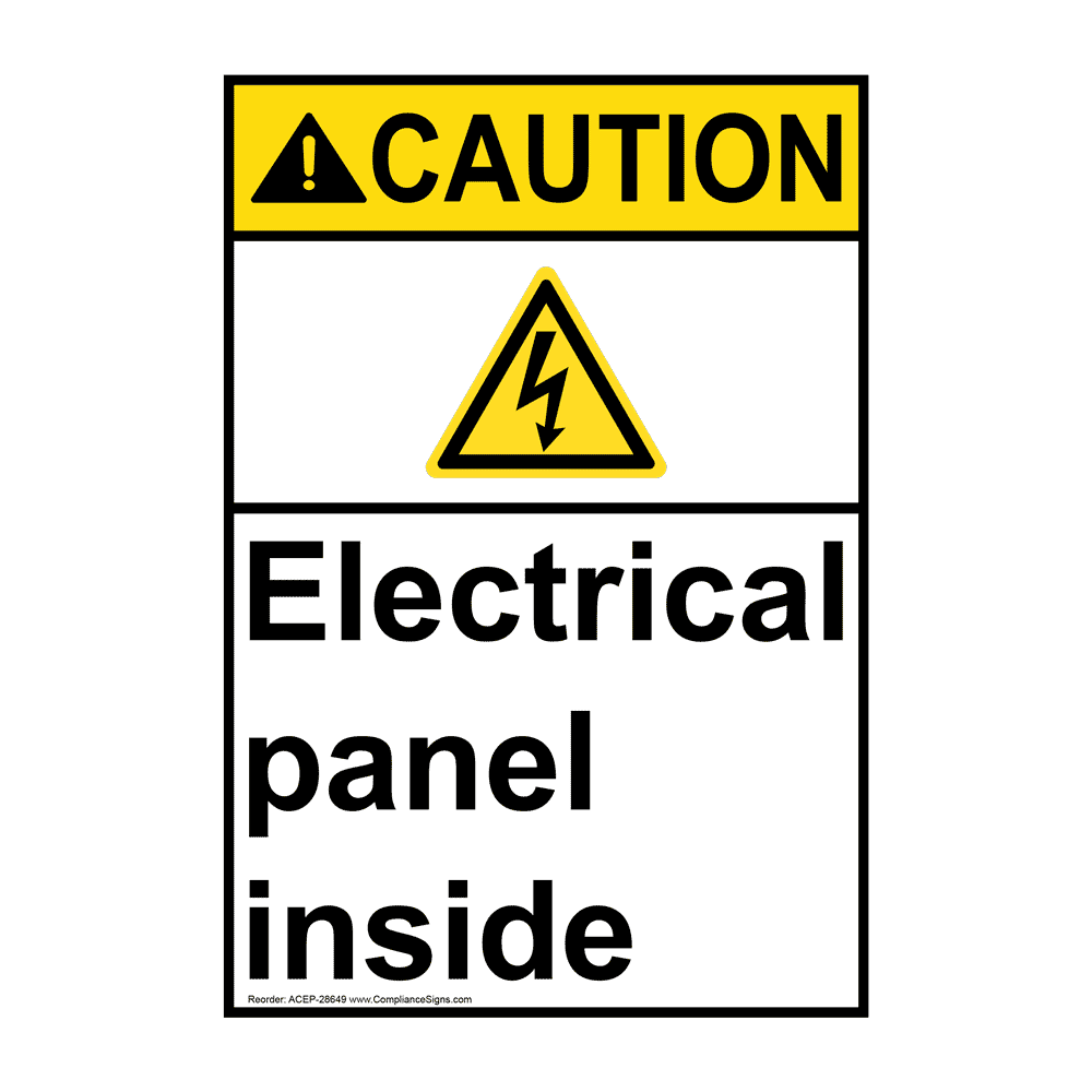 ANSI Electrical Panel Inside Sign With Symbol ACE-28649