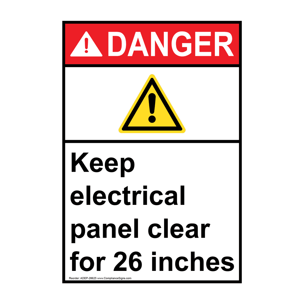 Portrait ANSI Electric Panel Inside Sign With Symbol ADEP-28602