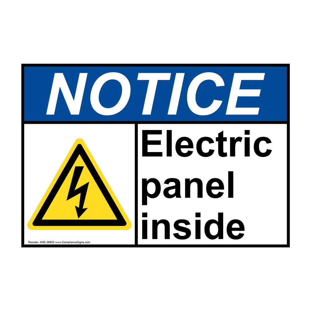 ANSI Electric Panel Inside Sign With Symbol ANE-28602