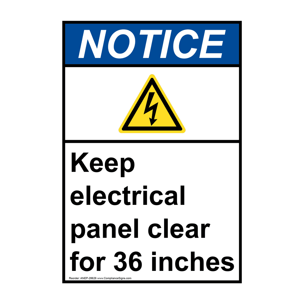 Portrait ANSI Keep Electrical Panel Sign With Symbol ANEP-28626