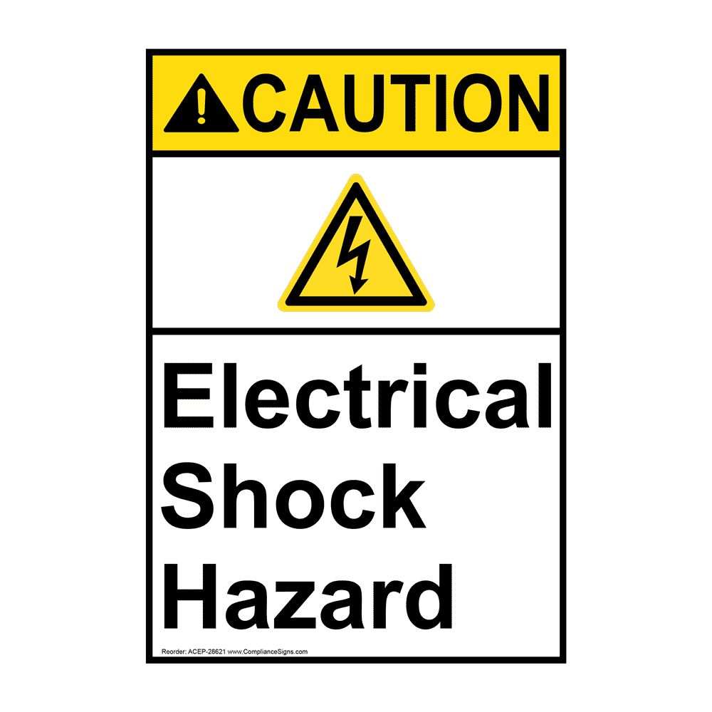 Portrait ANSI Electrical Shock Hazard Sign With Symbol ACEP-28621