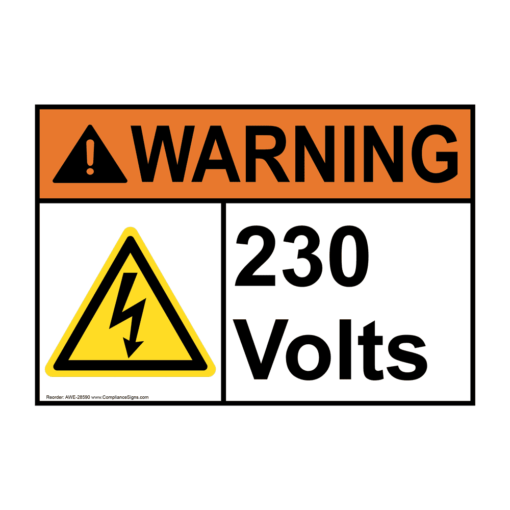 ANSI 480V Power On Sign With Symbol AWE-28592