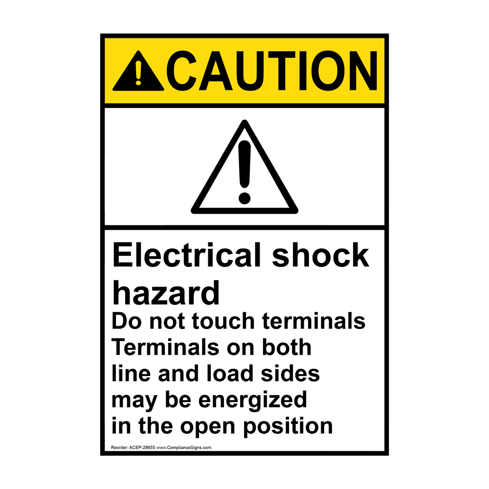 ANSI Electrical Shock Hazard Sign With Symbol ACE-28655
