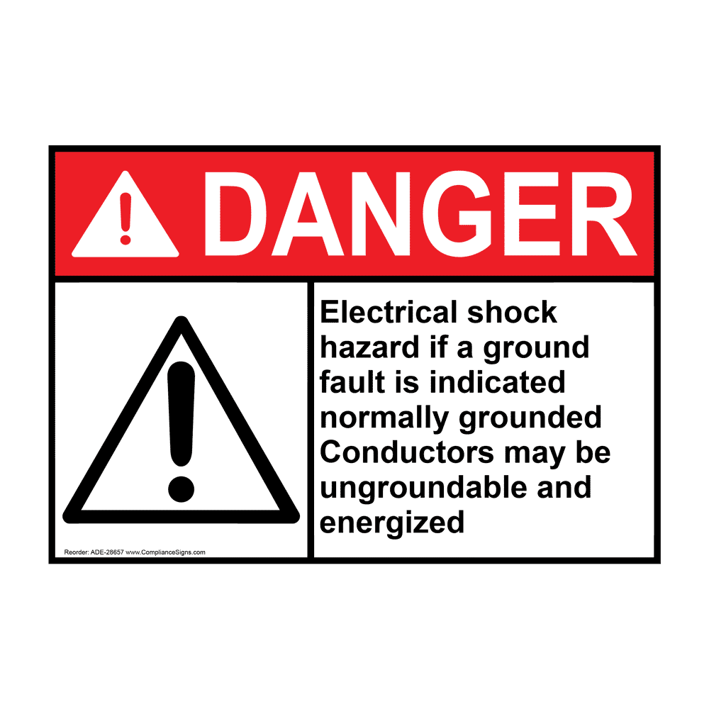 ANSI Electrical Shock Hazard Sign With Symbol ADE-28657