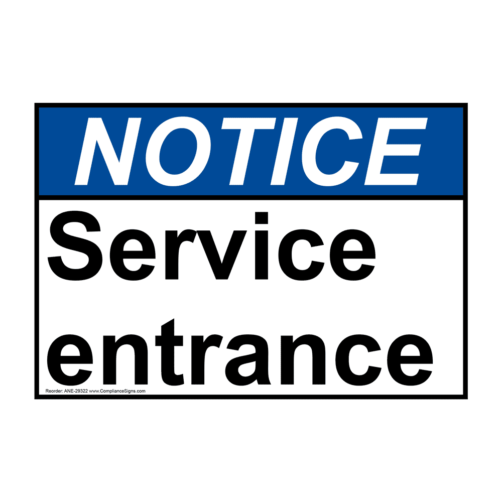ANSI Service Entrance Sign ANE-29322