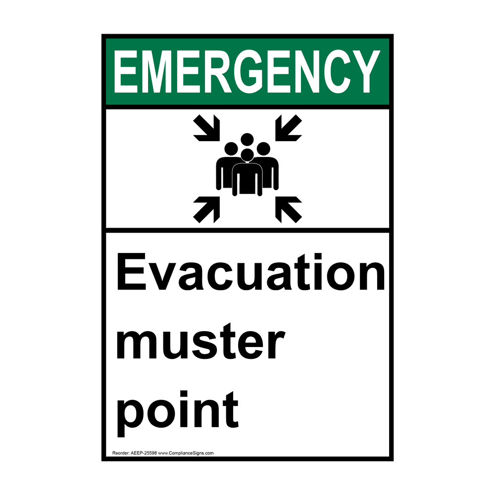 Evacuation Muster Area Signs