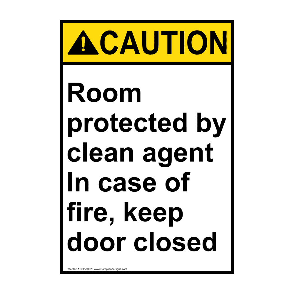 Portrait ANSI Room Protected By Clean Agent Sign ACEP-50028