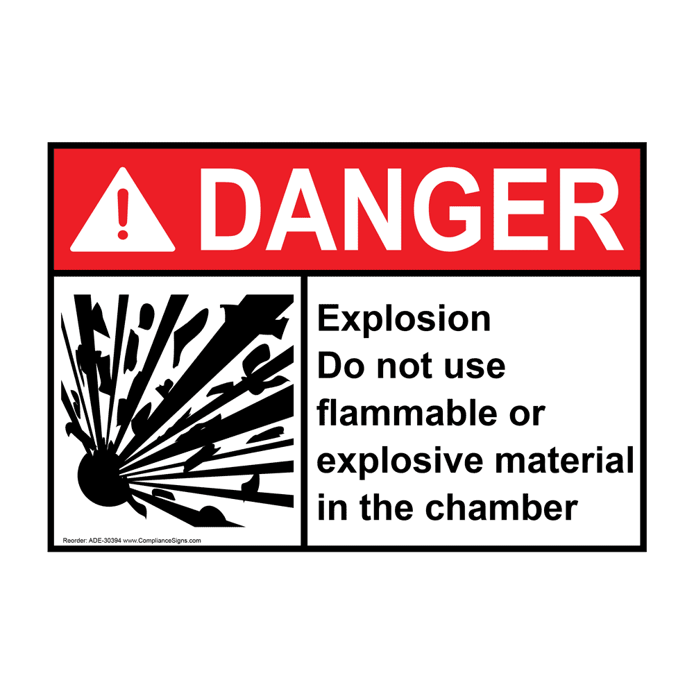 ANSI Explosion Do Not Use Flammable Sign With Symbol ADE-30394