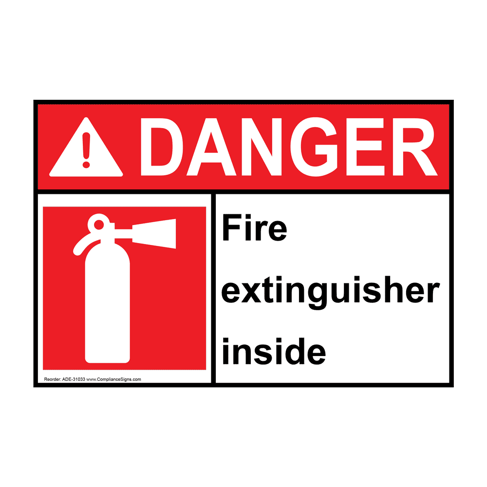 ANSI Fire Extinguisher Inside Sign With Symbol ADE-31033