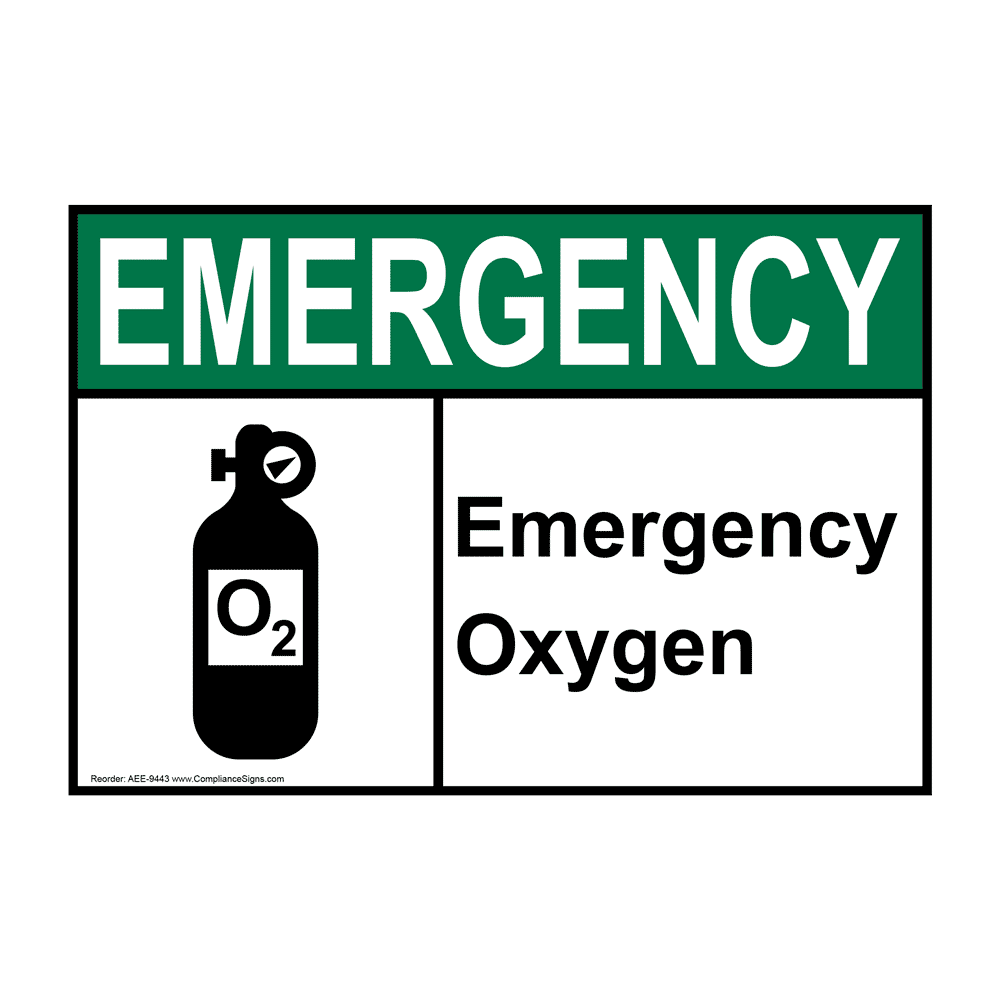 ANSI EMERGENCY Emergency Oxygen Sign AEE 9443 Emergency Response ansi-emergency-emergency-oxygen-sign-aee-9443-emergency-response