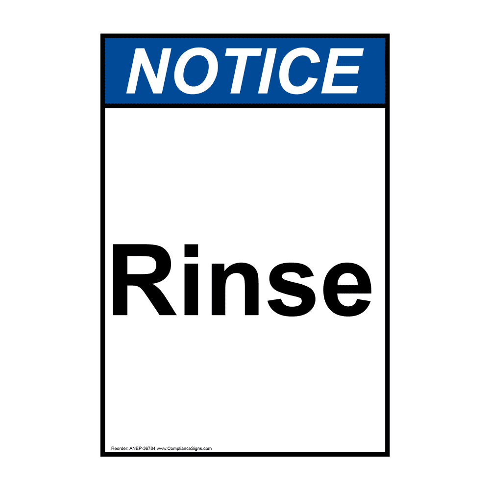 ANSI Rinse Sign ANE-36784