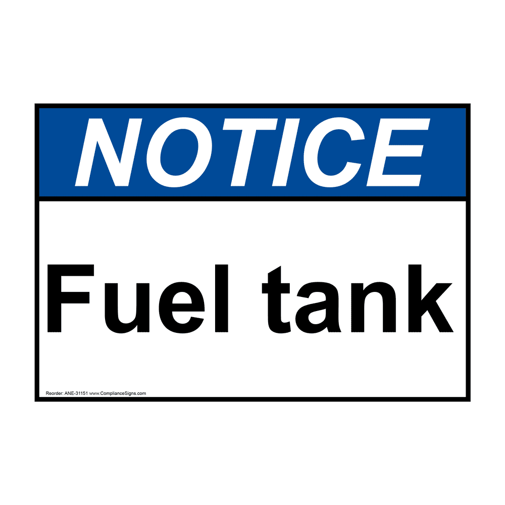 ANSI Fuel Tank Sign ANE-31151