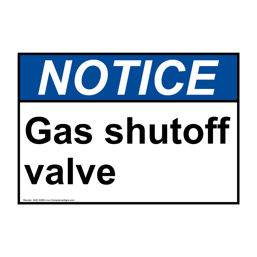 ANSI Gas Shutoff Valve Sign ANE-33500