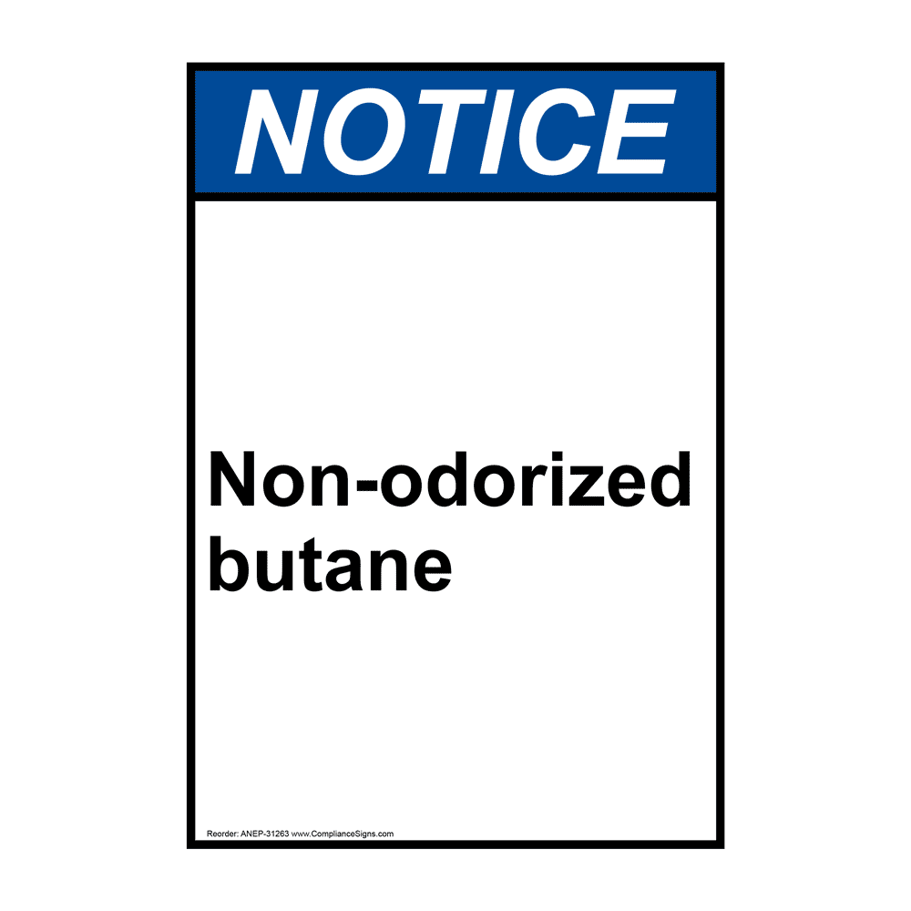 Portrait ANSI Non-Odorized Butane Sign ANEP-31263