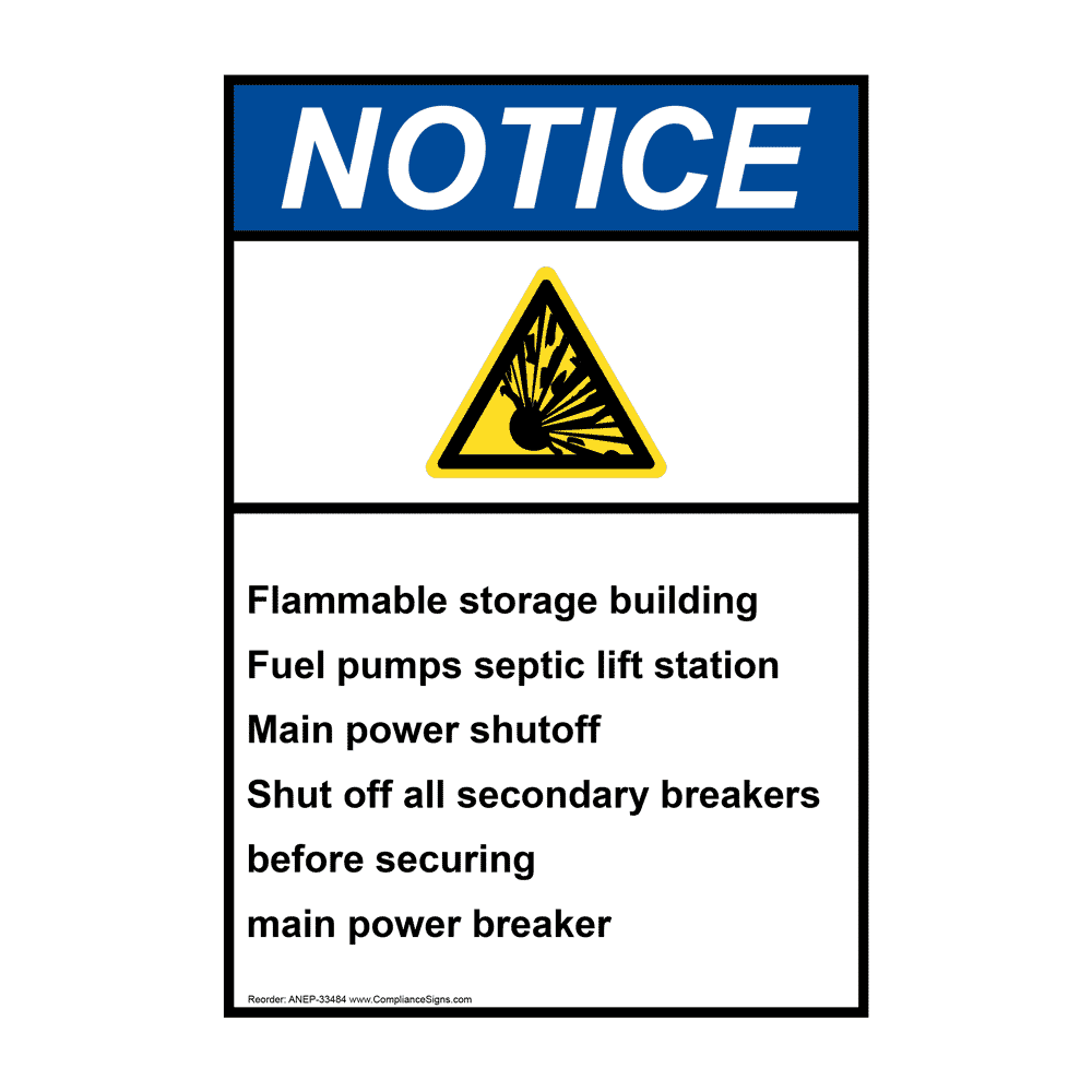Portrait ANSI Gas Booster Pump Sign ANEP-33492