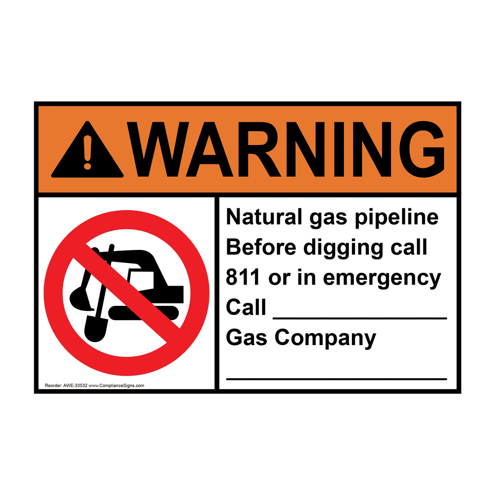 Natural Gas Pipeline Sign