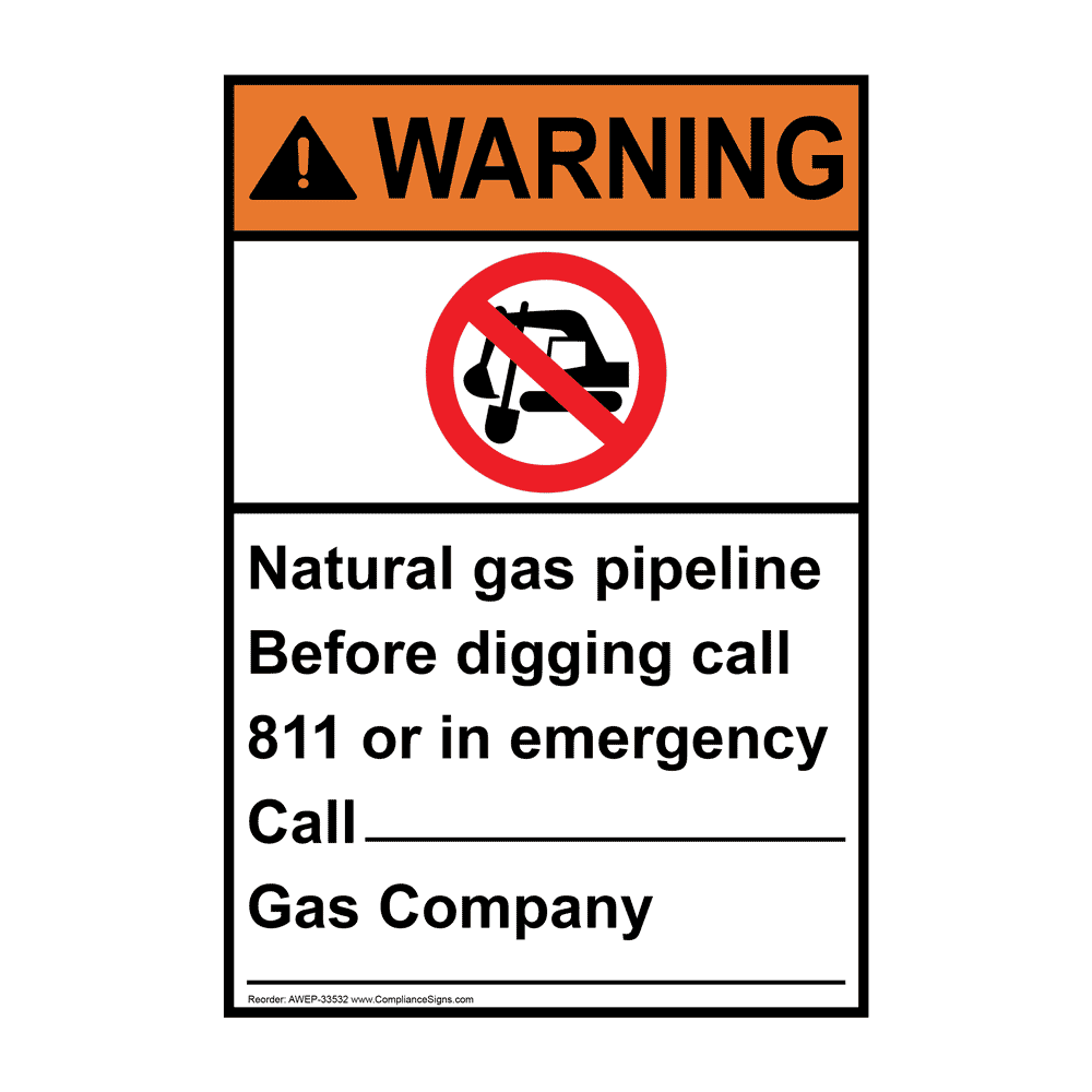 Natural Gas Pipeline Sign