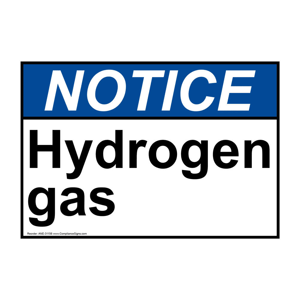 ANSI Hydrogen Gas Sign ANE-31156