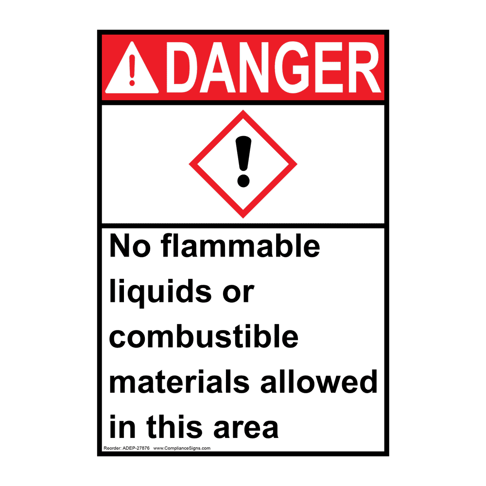 No Flammable Liquids Sign ADE-27876 Hazmat Flammable