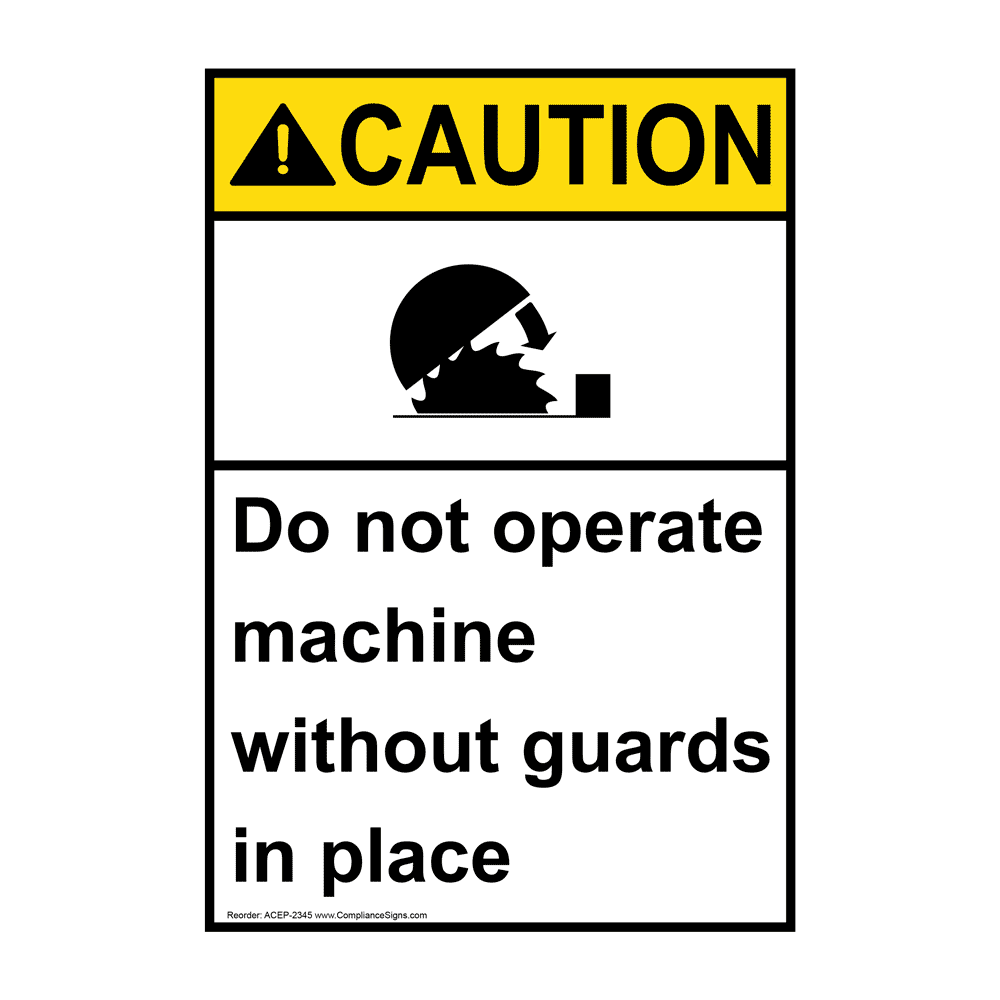 ANSI CAUTION Do Not Operate Machine Bilingual Sign ACB-2345 Machinery