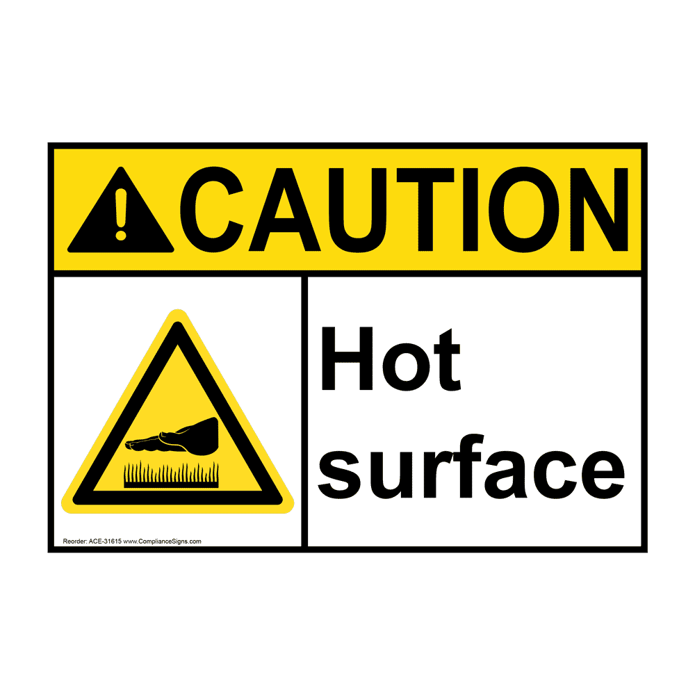 ANSI Hot Surface Sign With Symbol ACE-31615