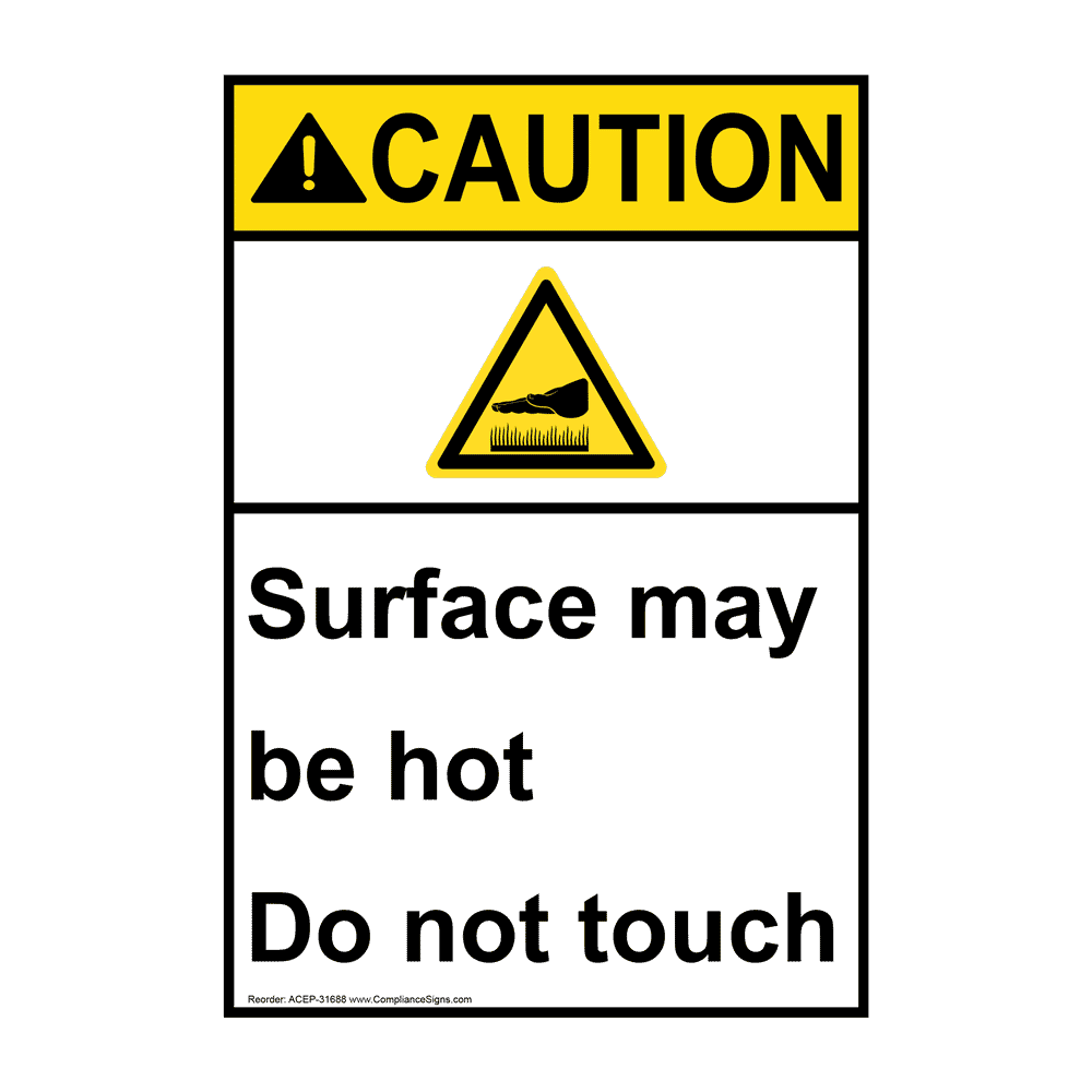 Portrait ANSI Surface May Be Hot Sign With Symbol ACEP-31688